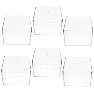 ultechnovo 6pcs boxes transparent mousse box mini food containers cupcake boxes disposable cake containers clear cupcake boxes bakery take out containers toy containers transparent box ps pie