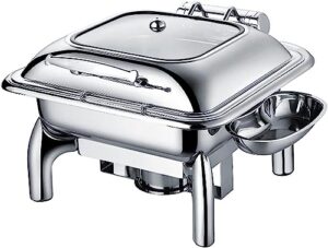 kfjzgzz 6 l chafing dish set, stainless steel buffet server warming tray with water pan amp; fuel holders, for restaurant catering parties weddings picnics food warmer