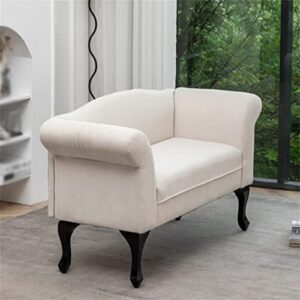 ZSEDP 2 Seat Sofa, Couch Lounge Bed with Wooden Legs, Upholstered Linen Fabric Loveseat Sofa & Armrest Chair for Bedroom