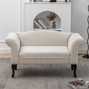 ZSEDP 2 Seat Sofa, Couch Lounge Bed with Wooden Legs, Upholstered Linen Fabric Loveseat Sofa & Armrest Chair for Bedroom