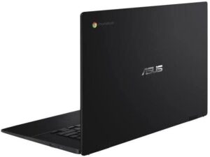 asus cx1500cna chromebook 15.6" hd laptop, intel celeron n3350 processor, 4gb ram, 64gb emmc flash memory, intel hd graphics, hd webcam, stereo speakers, chrome os, black, (renewed)