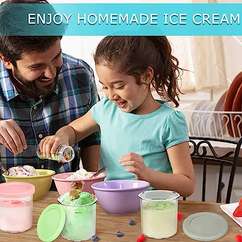 DISXENT 2/4/6PCS Creami Deluxe Pints, for Extra Bowl for Ninja Creamy, Creami Pint Airtight,Reusable Compatible with NC299AMZ,NC300s Series Ice Cream Makers,Gray-2PCS