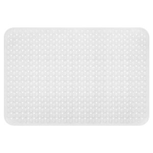 faleju extra large 47 x 32 inch shower mat non slip, shower and bath mat with drain holes and suction cups, extra wide bath tub mat non slip, bathroom accessories, clear