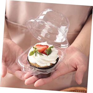 HEMOTON 20pcs Cupcake Package Boxes Cupcake Box Clear Cups Disposable Mini Cake Stand Disposable Cake Containers Mooncake Boxes Mini Cupcake Boxes Muffin Single Container Cupcake Container