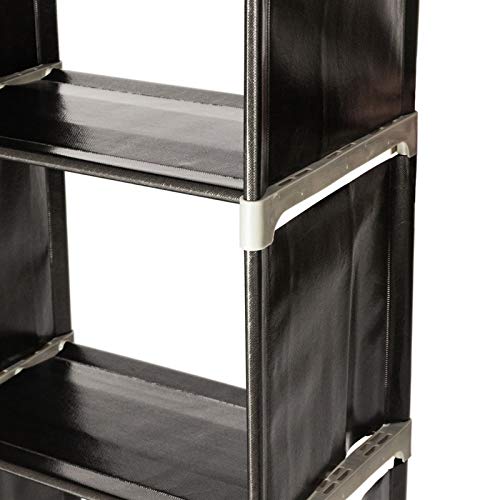 LeeMas 3 Tiers 6-Cube Closet Organizer Storage Shelf Bookcase Bookshelf, Closet Cabinet, DIY Plastic Modular Book Shelf Storage Shelves Modular Bookcase (Black)