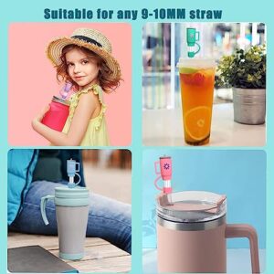 5 PCS Silicone Straw Covers Cap and 1 Protective Hydro Flask Boot Compatible with Stanley 30&40 Oz Cup,10mm Cute Straw Toppers for Tumblers, Dust-Proof Drinking Straw Caps for Straws Tips Lids