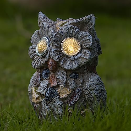 CMTGYPIN Solar-Powered LED Owl Garden Light | Durable Resin Yard Ornament | Outdoor Figurine for Gardens, Patios, and Lawns | Perfect Christmas Decoration and Gift (Owl)