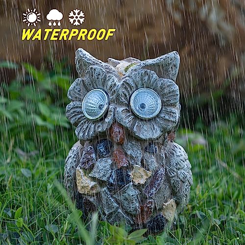 CMTGYPIN Solar-Powered LED Owl Garden Light | Durable Resin Yard Ornament | Outdoor Figurine for Gardens, Patios, and Lawns | Perfect Christmas Decoration and Gift (Owl)