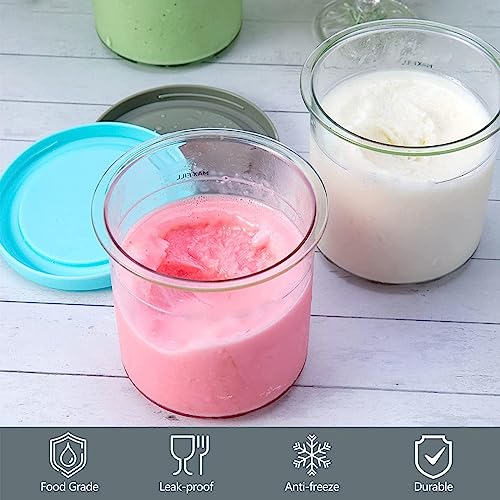 Creami Deluxe Pints, for Ninja Ice Cream Maker Pints, Pint Ice Cream Containers Airtight,Reusable Compatible with NC299AMZ,NC300s Series Ice Cream Makers