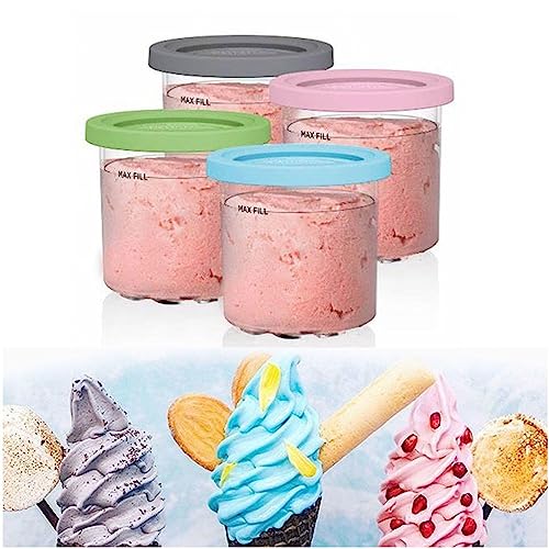 VRINO Creami Deluxe Pints, for Ninja Creamy Pints and Lids, Ice Cream Containers with Lids Dishwasher Safe,Leak Proof for NC301 NC300 NC299AM Series Ice Cream Maker