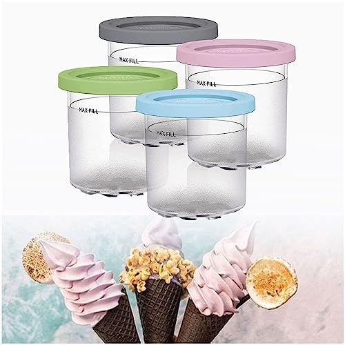 Creami Deluxe Pints, for Ninja Cremini Extra Pints, Ice Cream Pint Airtight and Leaf-Proof Compatible with NC299AMZ,NC300s Series Ice Cream Makers