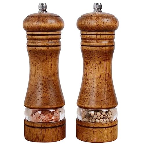 Premium Tableware Gifts With Adjustable Coarseness Salt Refillable Salt Grinder Shaker Mill Manual Wood Pepper Mill