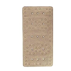 Splash Home Deluxe Softee Bathtub Mat, Non-Slip Extra-Long Shower Mat with 58 Suction Cups and Drain Holes Bath Mat for Tub, 36 L x 17 W, Machine Washable, PVC Foam - Taupe, Twin XL