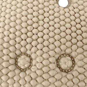 Splash Home Deluxe Softee Bathtub Mat, Non-Slip Extra-Long Shower Mat with 58 Suction Cups and Drain Holes Bath Mat for Tub, 36 L x 17 W, Machine Washable, PVC Foam - Taupe, Twin XL