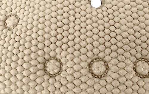 Splash Home Deluxe Softee Bathtub Mat, Non-Slip Extra-Long Shower Mat with 58 Suction Cups and Drain Holes Bath Mat for Tub, 36 L x 17 W, Machine Washable, PVC Foam - Taupe, Twin XL