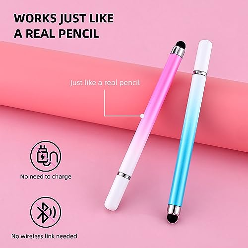 Amaxiu 2 in 1 Stylus Pens for Touch Screens,3 Pcs Stylus Pencil with Transparent Disc & Silicone Tip High Sensitivity Stylus Fine Point Stylus Pen Compatible with All Touch Devices