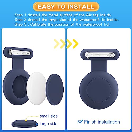 Waterproof Air Tag Holder for Kids (2 Pack), Hidden Air Tag Case with Pin, GPS Tracker Clip Compatible with Apple Airtag, Suitable for Toddlers, Children, Elderly, Clothing, Backpack, Luggage.