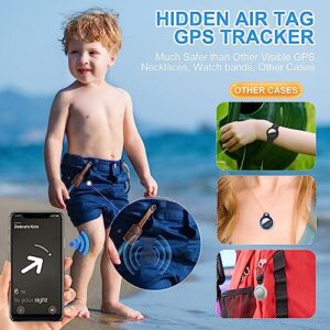 Waterproof Air Tag Holder for Kids (2 Pack), Hidden Air Tag Case with Pin, GPS Tracker Clip Compatible with Apple Airtag, Suitable for Toddlers, Children, Elderly, Clothing, Backpack, Luggage.