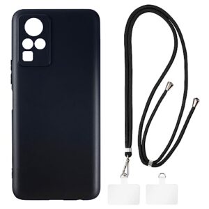 shantime infinix zero x neo case + universal mobile phone lanyards, neck/crossbody soft strap silicone tpu cover bumper shell for infinix zero x neo (6.78”)