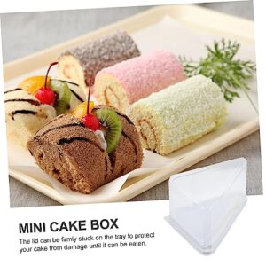 Baluue 10 Sets Box Cake Box Clear Container Cookie Container Mini Cake Cookie Box Triangle Cake Carrier Dessert Packing Box Cake Packing Boxes Cake Packing Containers Plastic Cases Puffs