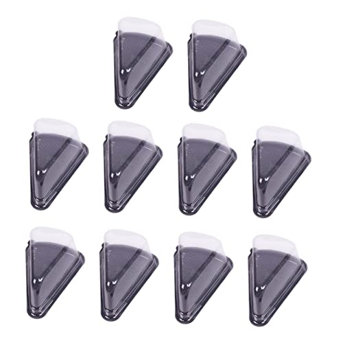 Anneome 10pcs Box Mini Cake Boxes Mini Plastic Containers Cake Stand with Cover Sandwich Take Out Container Bake Packaging Supplies Black Cake Stand Sandwich Box Triangle Box Packing Box