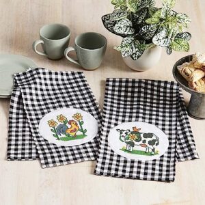 herrschners farmhouse friends towel pair stamped cross-stitch