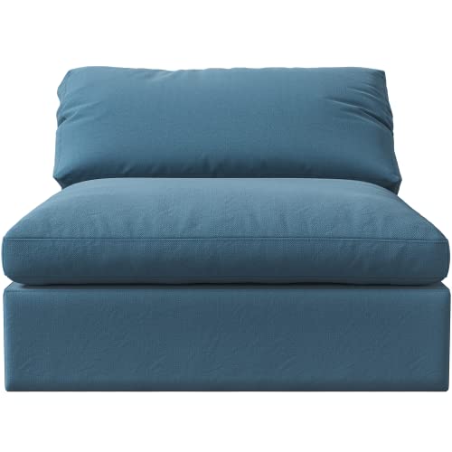 cebihy Cloud Couch Middle Module for Modular Sectional Sofa, Customizable Modern Cotton Linen Armless Chair, Cushion Covers Removable, Convertible Sectional Modular Sofa for Living Room, Blue