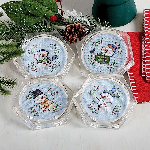 Herrschners Frosty Smiles Acrylic Coasters Counted Cross-Stitch Kit