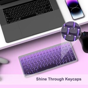 XVX Low Profile Keycaps - Purple Keycaps, Shine Through PBT Keycaps for 60% 65% 75% 100% Cherry Gateron MX Switches (Low Profile and Tradition Profile) Mechanical Keyboard