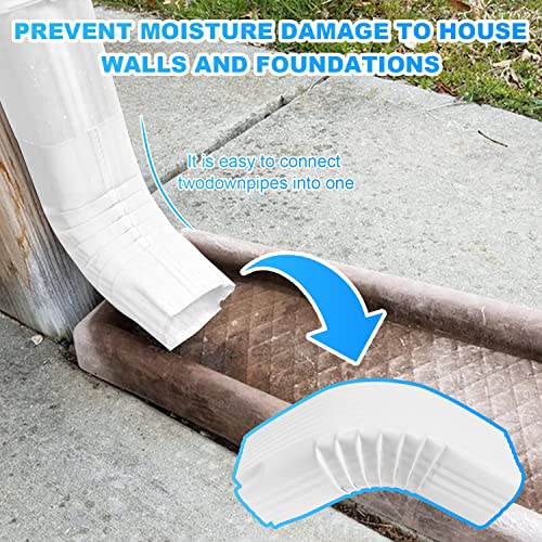 Downspout Gutter Elbow 2 x 3" Style A - Angle is 75° White Aluminum 1pack