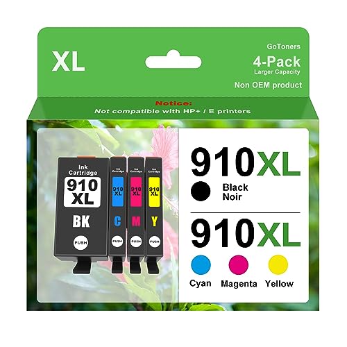 910XL Ink Cartridges Combo Pack Compatible Replacement for HP Ink 910 XL for OfficeJet Pro 8025 8028 8034 8035 8010 8015 8018 8022 8020 8030 Series Printer (4 Pack, Black & CMY)