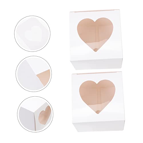 ULTECHNOVO 12pcs Boxes Cupcake Window Candy Box Mini Paper Cups Food Container Paper Boxes for Food Paper Small Cake Box Cake Holder Paperboard Pastry Box Paper Cupcake Box Pastry Boxes