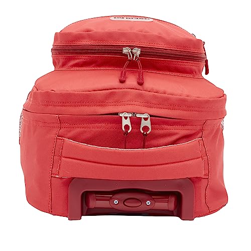 Travelers Club Rolling Backpack with Shoulder Straps, Red, 18-Inch