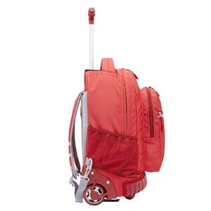 Travelers Club Rolling Backpack with Shoulder Straps, Red, 18-Inch