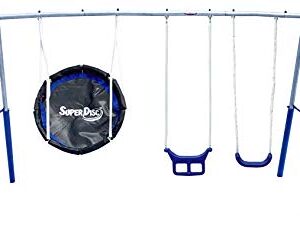 XDP Recreation Free N' Swing Swing Set, Gray & Eezy Peezy Monkey Bars Climbing Tower - Active Indoor/Outdoor Fun for Kids Jungle Gym Ages 3 to 8 Years Old