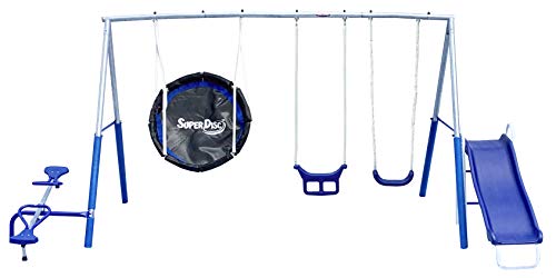 XDP Recreation Free N' Swing Swing Set, Gray & Eezy Peezy Monkey Bars Climbing Tower - Active Indoor/Outdoor Fun for Kids Jungle Gym Ages 3 to 8 Years Old