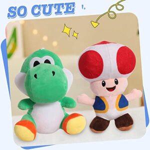 XIYASAVI Mario All Star Collection,Mario Plush Toys and Luigi Stuffed Plush Toys,Yoshi and Toad Stuffed Plush Toys,Set of 4 Plushies Doll 9.8 inches