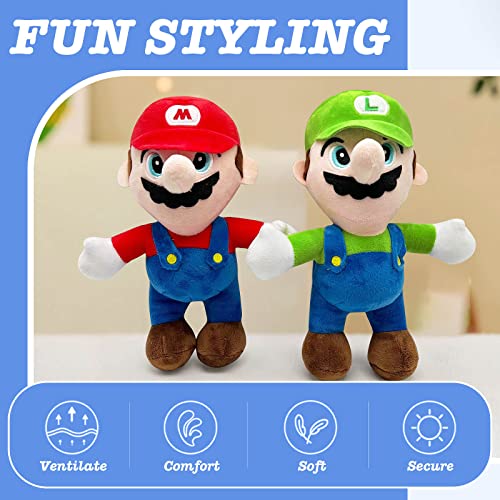 XIYASAVI Mario All Star Collection,Mario Plush Toys and Luigi Stuffed Plush Toys,Yoshi and Toad Stuffed Plush Toys,Set of 4 Plushies Doll 9.8 inches