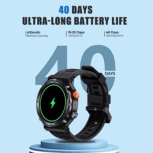 Military Smart Watches for Men, VIRAN 5ATM Waterproof Rugged Smart Watch with Bluetooth Call (Answer/Dial Call), 1.39” HD IP68 Fitness Tracker Watch with 100+ Sport Modes for Android/iOS Phone