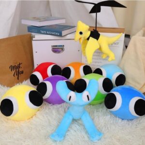 neoson Rainbow Friends Plush Toys, Rainbow Friends Plush, Rainbow Friends Toys, Rainbow Friends, for Boys and Girls, Christmas Thanksgiving Game Fans (Cyan)