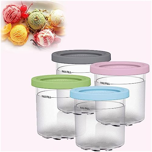 Creami Pints and Lids, for Ninja Pints, Pint Containers Airtight and Leaf-Proof Compatible NC301 NC300 NC299AMZ Series Ice Cream Maker