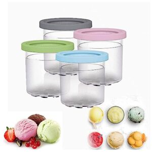 creami pint containers, for ninja creami pints, ice cream pint cooler airtight,reusable compatible nc301 nc300 nc299amz series ice cream maker