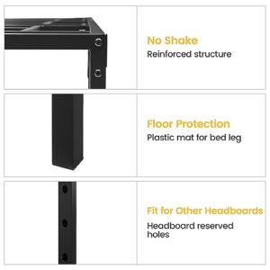 IDEALHOUSE 14 Inch Full Bed Frame with Storage,Metal Platform Full Bed Frame No Box Spring Needed Steel Slat Support Easy Assembly