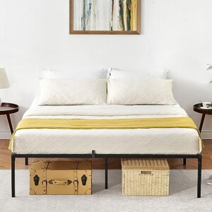 IDEALHOUSE 14 Inch Full Bed Frame with Storage,Metal Platform Full Bed Frame No Box Spring Needed Steel Slat Support Easy Assembly