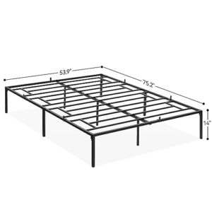 IDEALHOUSE 14 Inch Full Bed Frame with Storage,Metal Platform Full Bed Frame No Box Spring Needed Steel Slat Support Easy Assembly