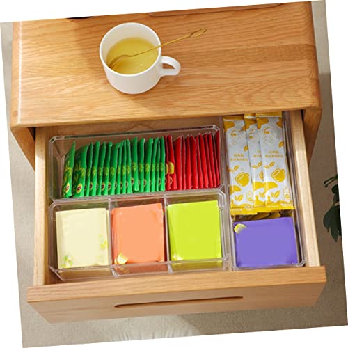 Box Stackable Storage Box Storage Cubes with Lid Organizer with Lid Beverage Bags Holder Tea Box for Tea Bags Tea Box Storage Organizer Tea Holder Box Divided Tea Bag Box Tea Chest