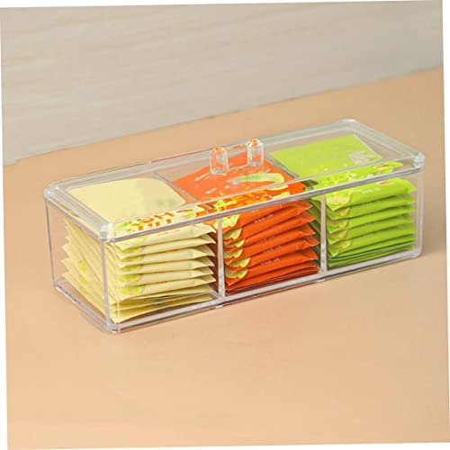 Box Stackable Storage Box Storage Cubes with Lid Organizer with Lid Beverage Bags Holder Tea Box for Tea Bags Tea Box Storage Organizer Tea Holder Box Divided Tea Bag Box Tea Chest