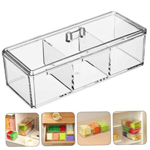 Box Stackable Storage Box Storage Cubes with Lid Organizer with Lid Beverage Bags Holder Tea Box for Tea Bags Tea Box Storage Organizer Tea Holder Box Divided Tea Bag Box Tea Chest