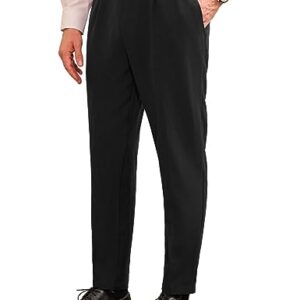 GRACE KARIN Men's Dress Pants Slim Fit Flat Front Business Pants with Pockets Black