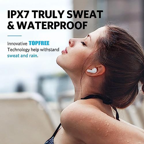 Wireless Earbuds Bluetooth 5.3 Headphones with Charging Case HiFi Stereo Sound in-Ear Earphones Built-in Mic IPX7 Waterproof Touch Control Ear Bud Auto Pairing Noise Cancelling Headset for iOS/Android